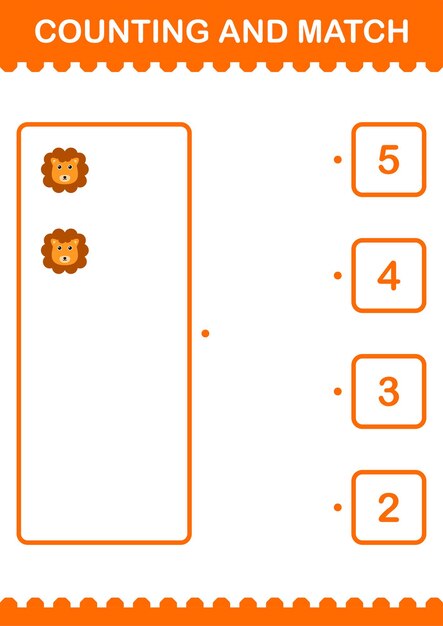 Adorable Lion Counting and Matching Activity | Jiffy Designs