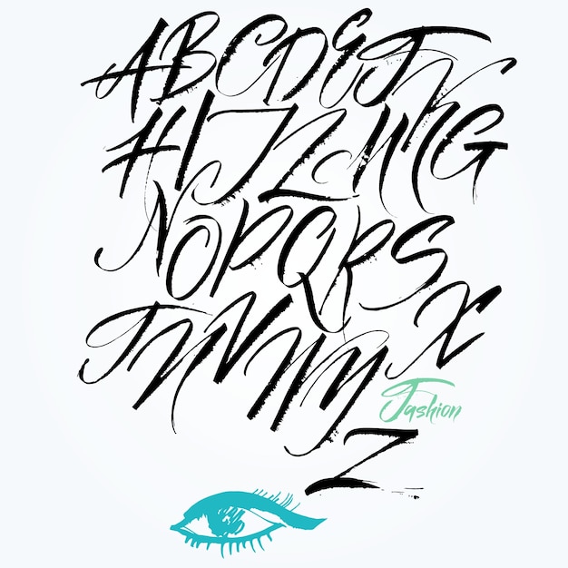 Expressive Calligraphic Lettering with Vibrant Turquoise Accent | Jiffy ...