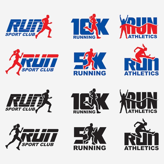 Dynamic Running Club Logos with Silhouetted Runners | Jiffy Designs