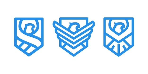 Stylized Geometric Crests with Swooping Lines and Pointed Shapes ...