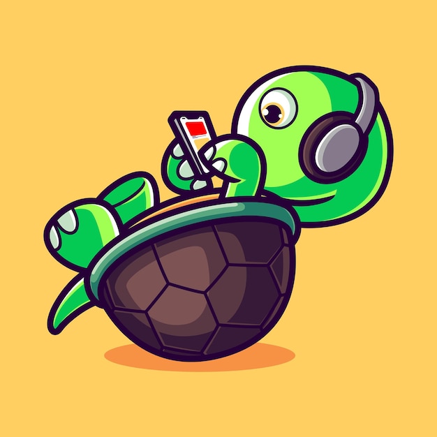 Cute Turtle DJ with Headphones and Turntable | Jiffy Designs