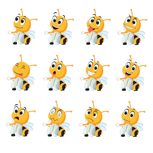 Charming Collection of Cheerful Cartoon Bee Illustrations | Jiffy Designs