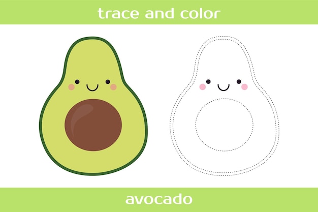 Adorable Avocado: Trace and Color the Cute Fruit | Jiffy Designs