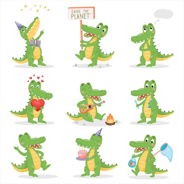Playful Gator Pals: Whimsical Antics of Adorable Crocodile Friends | Jiffy Designs