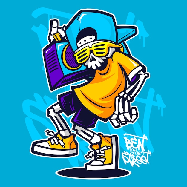 Funky Ninja Graffiti Character in Vibrant Street Art Style | Jiffy Designs