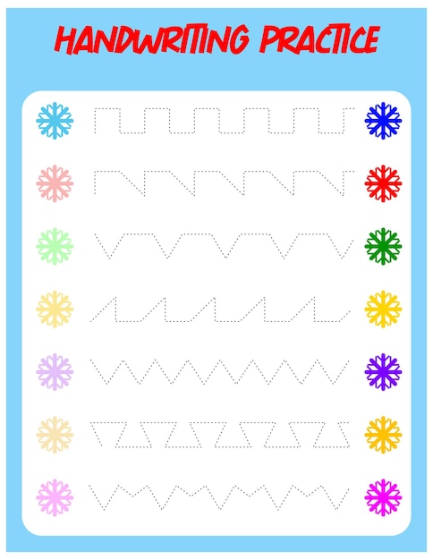 Vibrant Handwriting Practice Worksheet with Colorful Shapes | Jiffy Designs