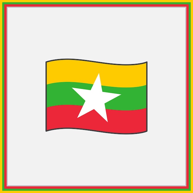 Vibrant National Flag of Myanmar Displayed | Jiffy Designs