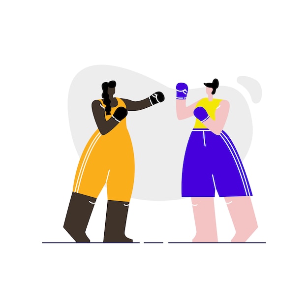 Vibrant Boxing Match Illustration with Energetic Figures | Jiffy Designs