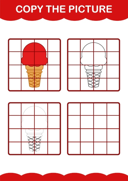 Vibrant Ice Cream Graphic Collection with Grid Outlines | Jiffy Designs