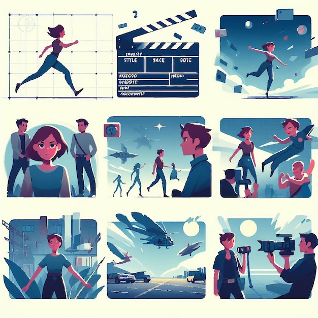 Diverse Collection of Vibrant Illustrations Depicting Various Scenes ...