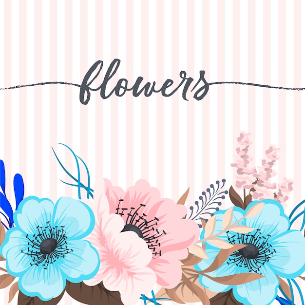Stylized Floral Design with Handwritten 'Flowers' Text Accent | Jiffy ...