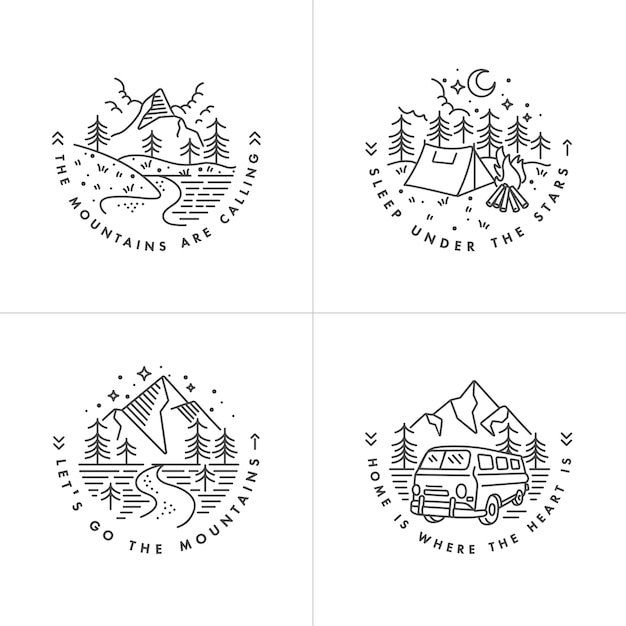 Enchanting Outdoor Adventure Emblems with Nature Motifs | Jiffy Designs