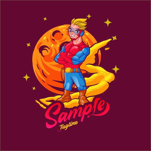 Vibrant Superhero Illustration with Cosmic Backdrop | Jiffy Designs