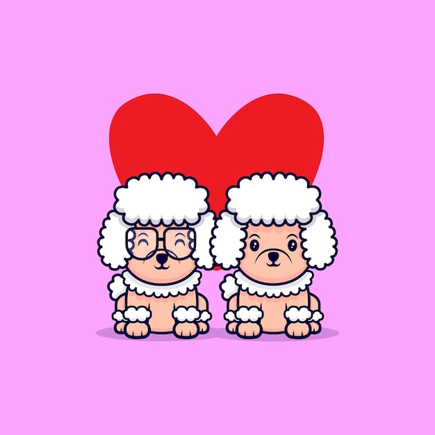 Adorable Poodle Pals Snuggling Under a Giant Red Heart | Jiffy Designs
