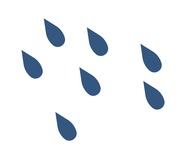 Minimalist Navy Blue Raindrop Pattern on White Background | Jiffy Designs