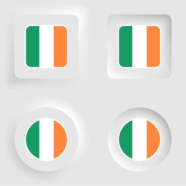 Vibrant Irish Flag Icons in Varied Shapes and Sizes | Jiffy Designs