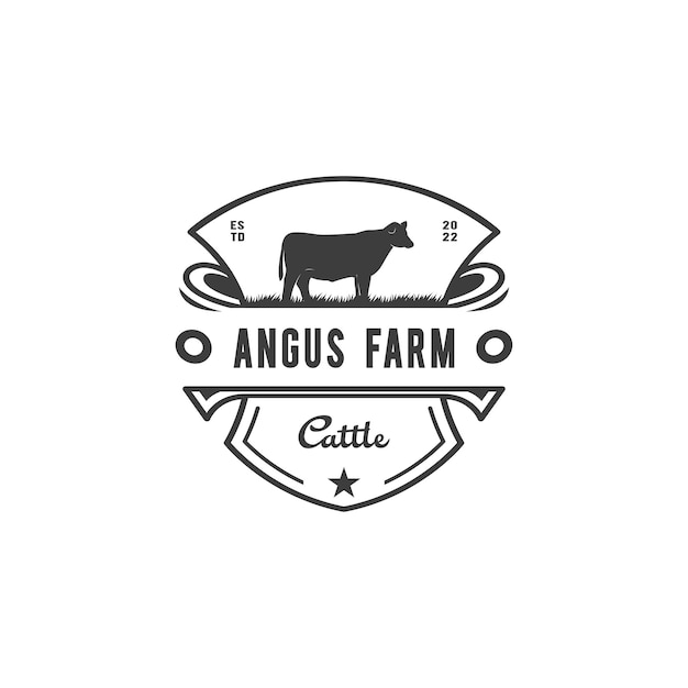Iconic Angus Cattle Farm Emblem with Rustic Flair | Jiffy Designs