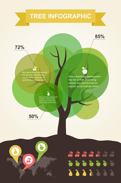 Tree-Shaped Infographic with Environmental Statistics and Icons | Jiffy ...