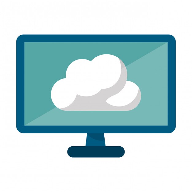 Cloud Computing Concept Illustration with Computer Monitor Icon | Jiffy ...