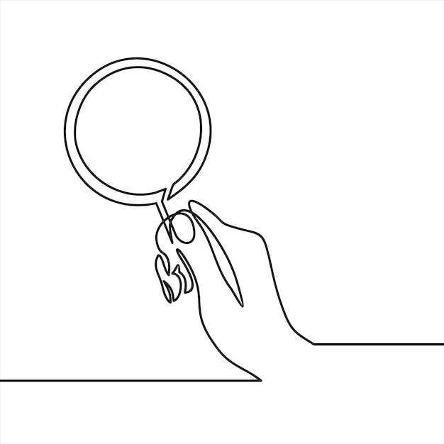 Minimalist Magnifying Glass in Hand Outline | Jiffy Designs