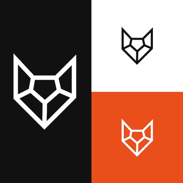 Geometric Fox Silhouettes in Striking Black and Orange | Jiffy Designs