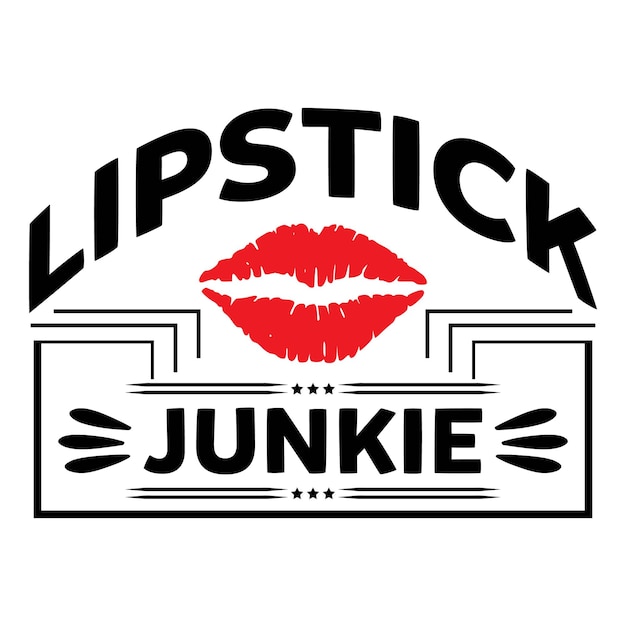 Retro Lipstick Junkie Logo with Bold Graphic Design | Jiffy Designs