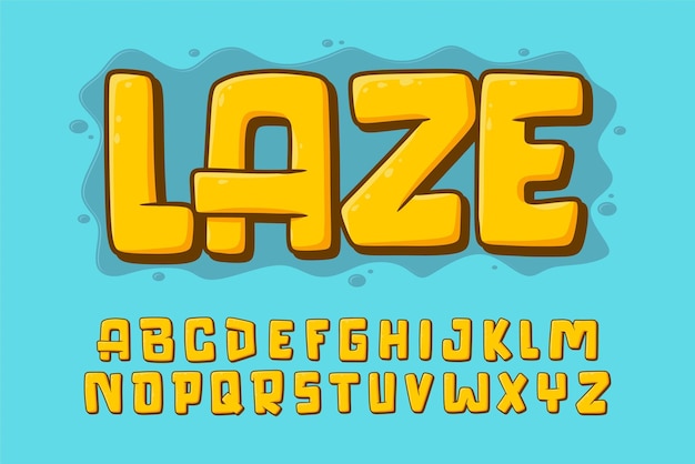 Vibrant Cartoon-Style Alphabet with Playful 'Laze' Text | Jiffy Designs