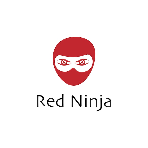 Striking Red Ninja Mask Symbol with Piercing Eyes | Jiffy Designs