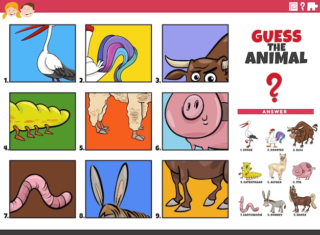 Whimsical Animal Illustrations for Guessing Game | Jiffy Designs