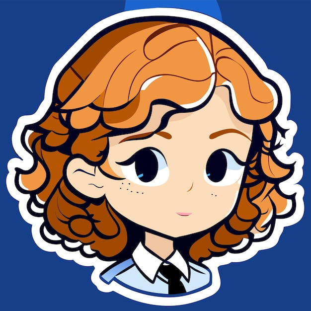 Charming Chibi Illustration of a Curly-Haired Student | Jiffy Designs