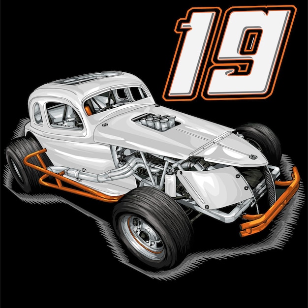 Vintage Dragster with Bold Racing Number Graphic | Jiffy Designs
