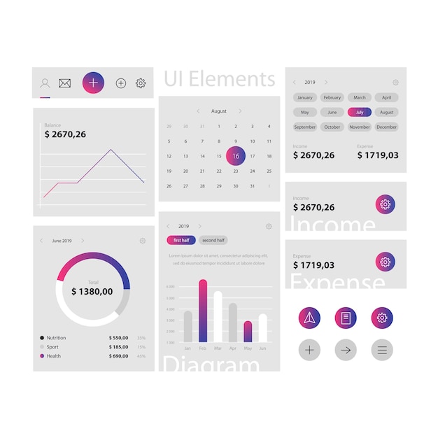 Vibrant Visualization of User Interface Elements and Data | Jiffy Designs