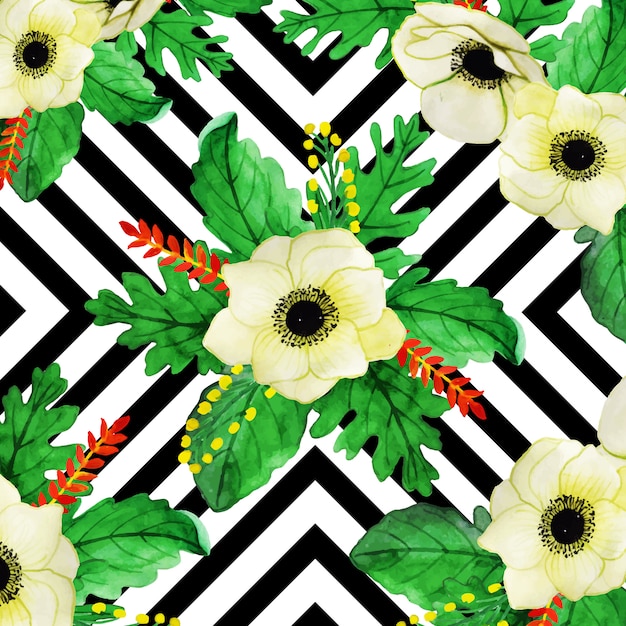 Vibrant Floral Arrangement on Geometric Pattern | Jiffy Designs