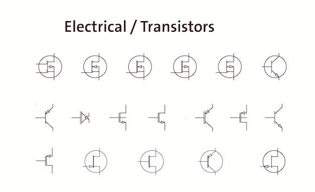 Comprehensive Electrical and Transistor Symbols Collection | Jiffy Designs