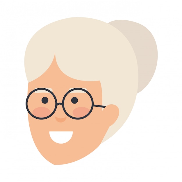 Cheerful Grandma's Smiling Face in Glasses | Jiffy Designs