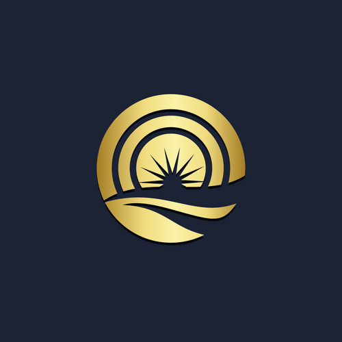 Beach Sunset Abstract Gold Logo | Jiffy Designs