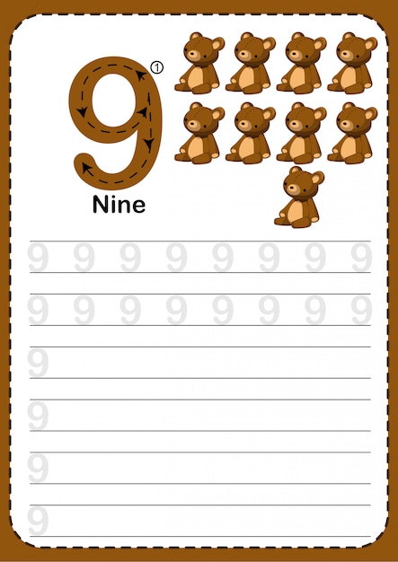 Charming Teddy Bears Showcase the Number Nine | Jiffy Designs