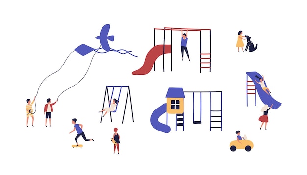 Vibrant Playground Collection: Slides, Swings, and Boundless Fun ...