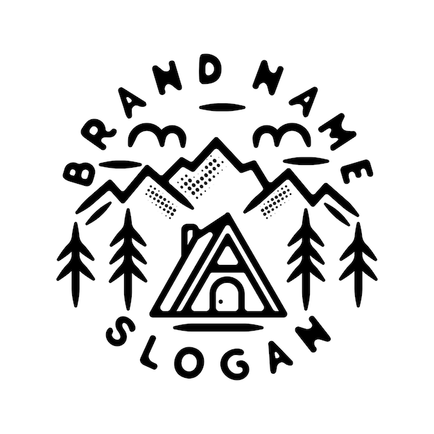 Captivating Wilderness Adventure Logo with Tent and Mountains | Jiffy ...