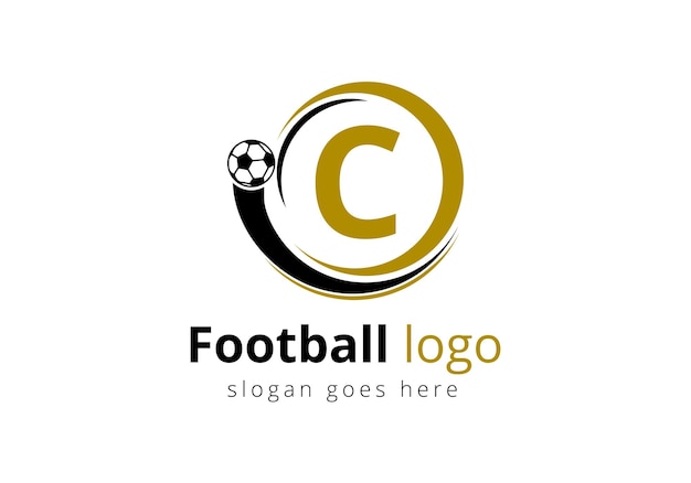 Elegant Circular Football Logo with Stylized Letter C | Jiffy Designs