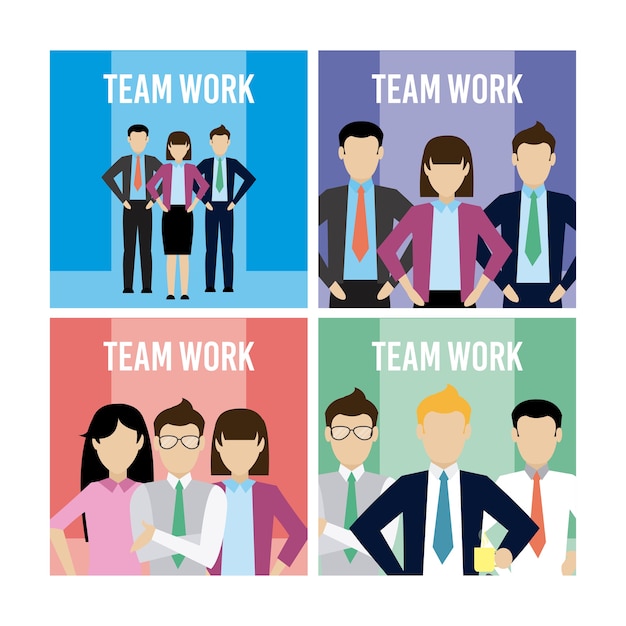 Vibrant Teamwork Illustrations Collection with Diverse Character ...
