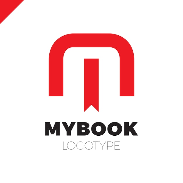 Minimalist Red and White Logotype with Bookmark Emblem | Jiffy Designs