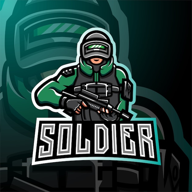 Fearless Soldier in Green Tactical Gear Holding Assault Rifle | Jiffy Designs