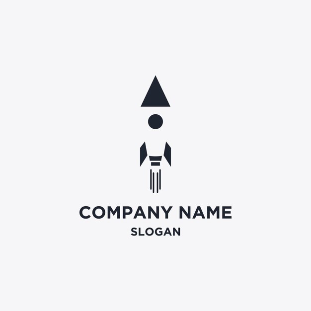 Minimalist Rocket and Human Silhouette Logo | Jiffy Designs