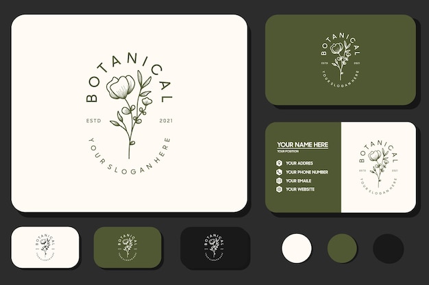 Botanical Garden: Elegant Floral Emblem with Leaf Motif | Jiffy Designs