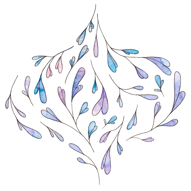 Ethereal Raindrop Cascade: A Whimsical Watercolor Illustration | Jiffy Designs