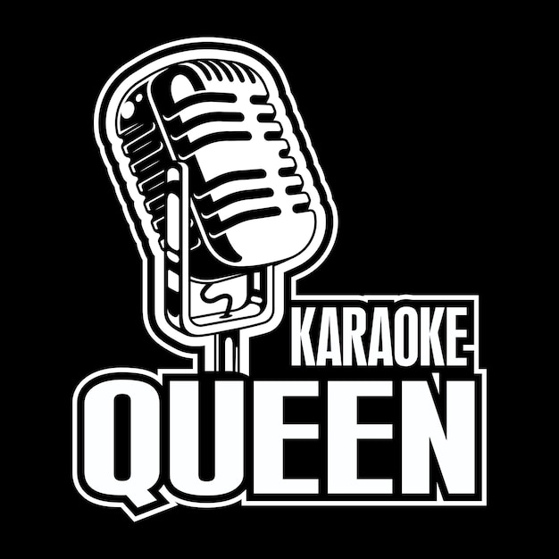 Elegant Retro Microphone Emblem for Karaoke Queen | Jiffy Designs
