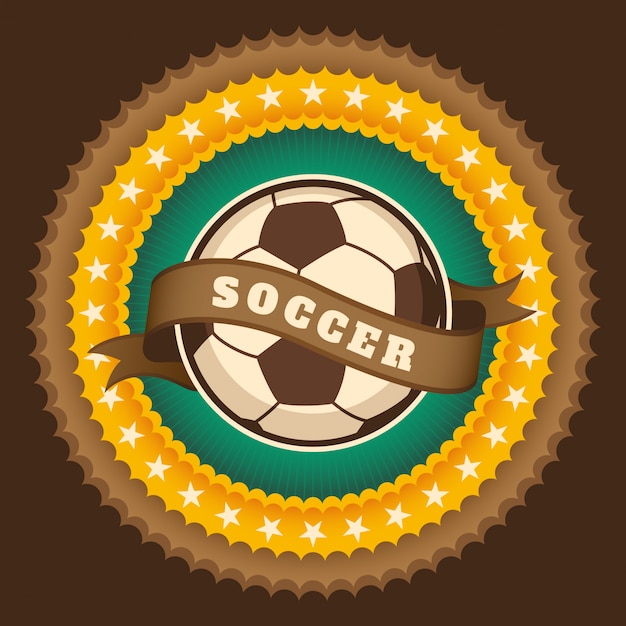 Vibrant Soccer Ball Badge with Radiant Stars | Jiffy Designs