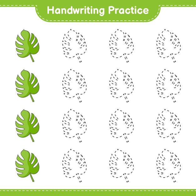 Vibrant Tropical Leaf Collection: Handwriting Practice | Jiffy Designs