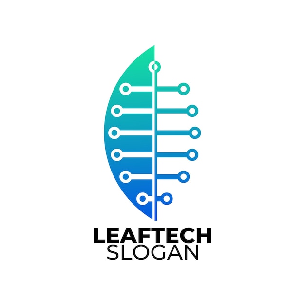 Sleek Leaf-Inspired Tech Symbol with Vibrant Gradient | Jiffy Designs